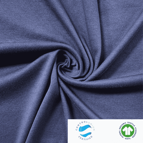 Organic 100% Cotton Interlock Fabric - Navy – Vend Fabrics Ltd